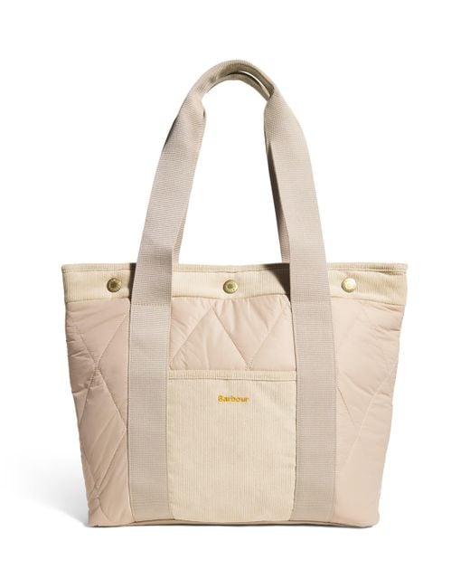 Barbour Quilted Healy Tote Bag in Natural | Lyst