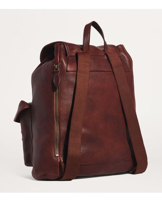 Polo Ralph Lauren Leather Heritage Backpack in Brown for Men | Lyst