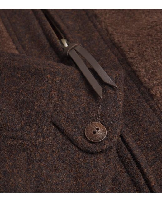 Polo Ralph Lauren Double-Knit Fleece-Detail Jacket in Brown for Men ...