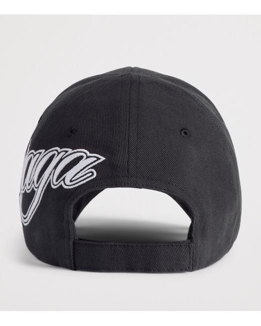 Balenciaga Cursive Logo Baseball Cap in Black for Men | Lyst UK
