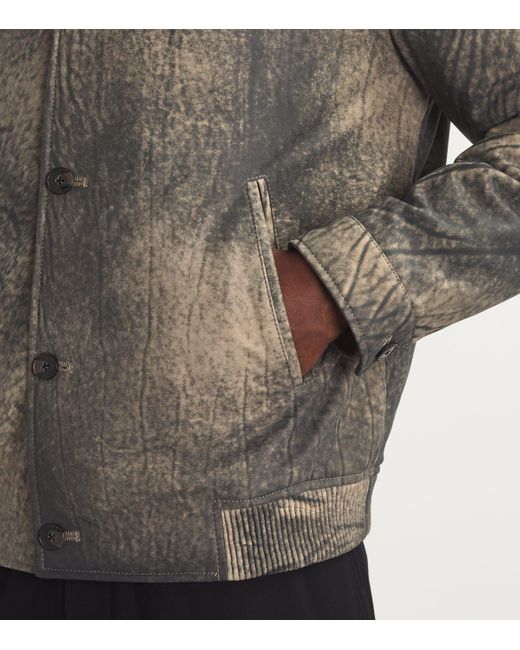 Closed Faded Leather Jacket in Green for Men | Lyst