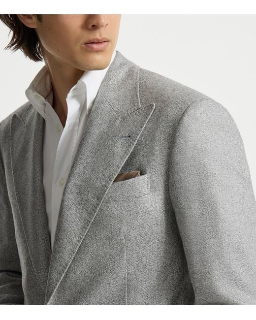 Brunello Cucinelli Silk Striped Pocket Square in Brown for Men | Lyst UK