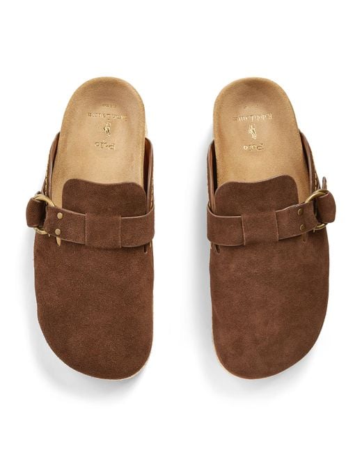 Polo Ralph Lauren Suede Turbach Clogs in Brown for Men | Lyst UK