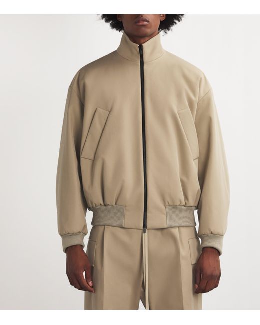 Fear Of God Wool-Cotton Bomber Jacket in Natural for Men | Lyst