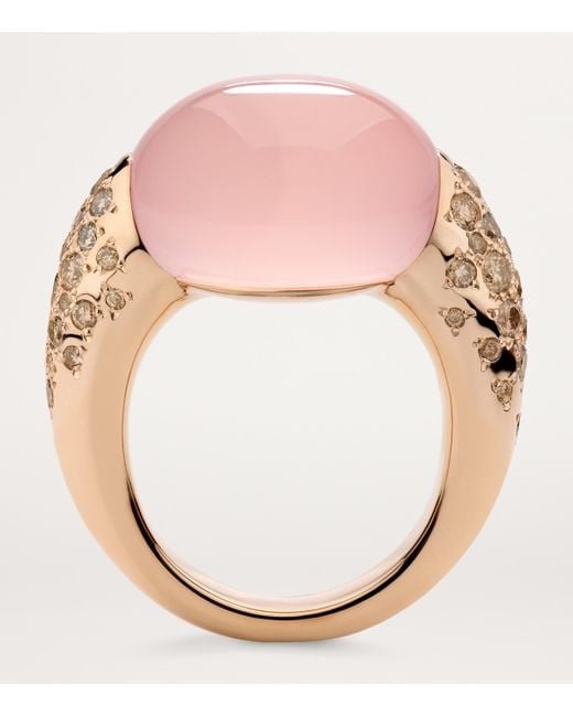Pomellato Rose, Diamond And Rose Quartz Iconica Ring in Pink | Lyst
