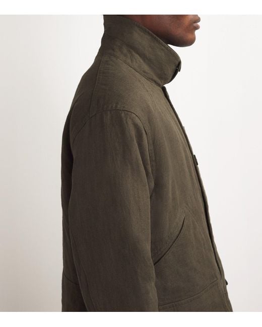 Polo Ralph Lauren Linen Herringbone Utility Jacket in Green for Men | Lyst