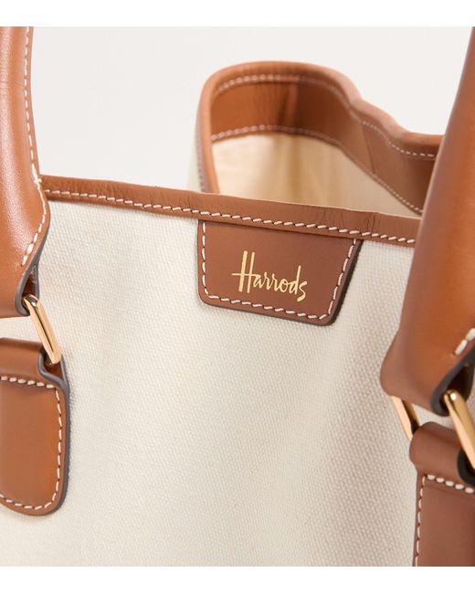 Harrods Large Canvas Slouchy Tote Bag in White | Lyst