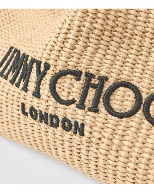 Jimmy Choo Large Raffia Drawstring Tote Bag in Natural | Lyst