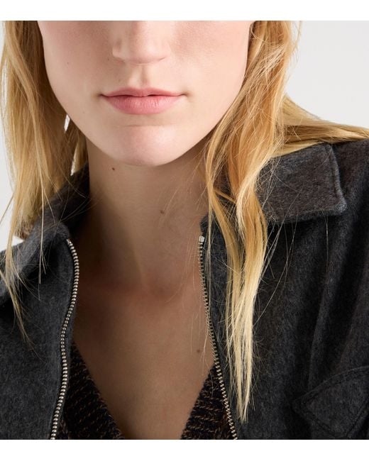 Prada Wool-Cashmere Triangle Bomber Jacket in Grey | Lyst UK