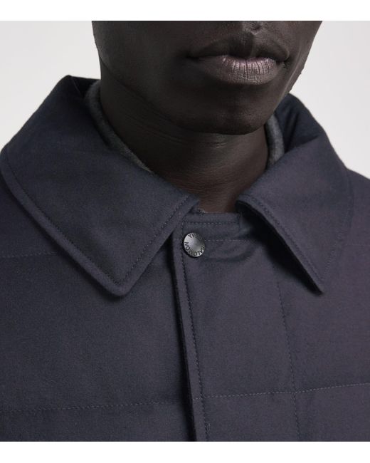 Yves Salomon Wool-Silk Down Storm System Utility Jacket in Blue for Men ...