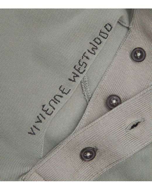 Vivienne Westwood Cotton Ripped Polo Shirt in Gray for Men | Lyst