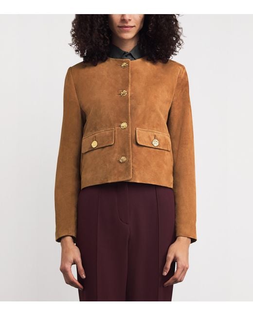 Arma Suede Gaya Jacket in Brown | Lyst UK
