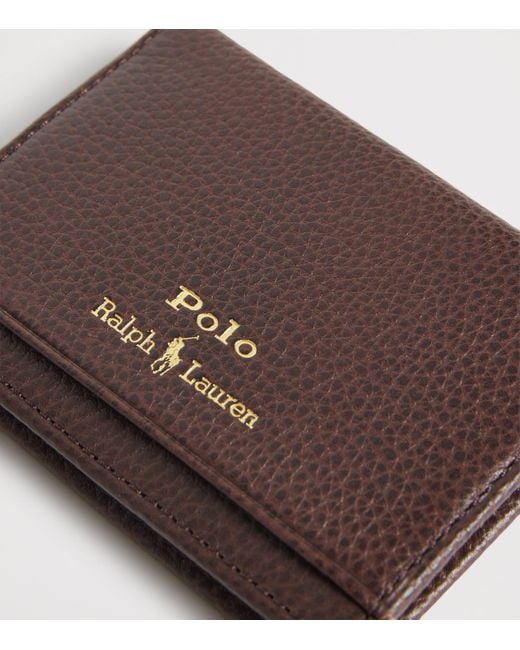 Polo Ralph Lauren Leather Bifold Card Holder in Brown for Men | Lyst