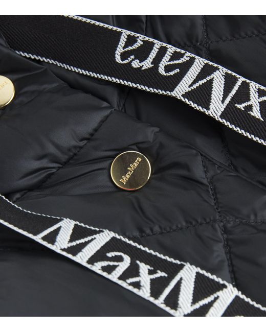 Max Mara Down Longline Puffer Coat in Black | Lyst