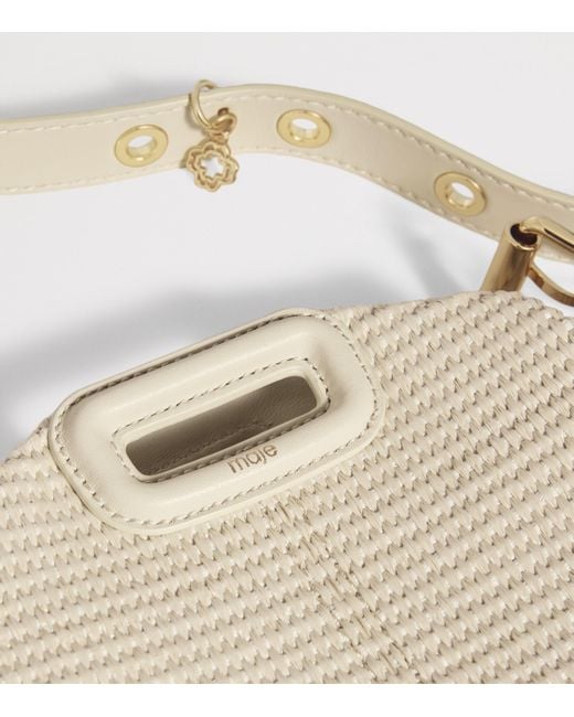 Maje Mini Raffia-Effect Miss M Shoulder Bag in Natural | Lyst