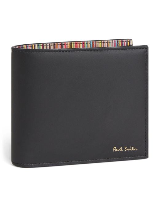 Paul Smith Leather Stripe Insert Bifold Wallet in Black for Men | Lyst UK