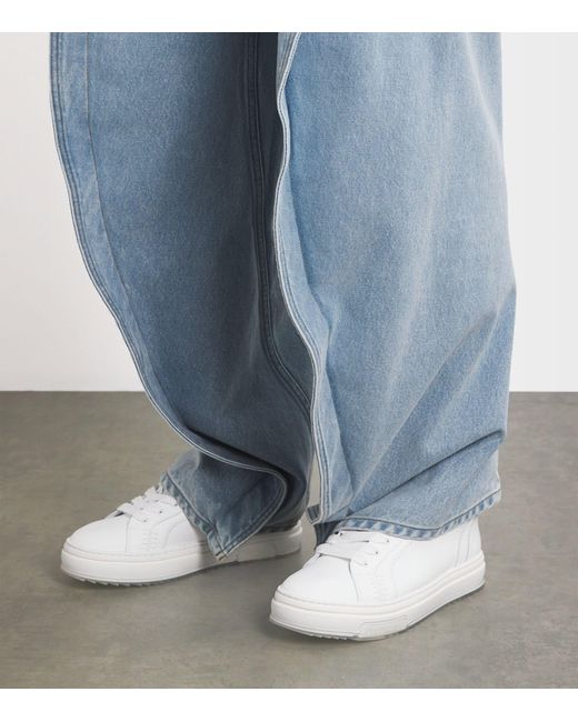 Represent Tumbled Leather Htn Sneakers in White for Men | Lyst