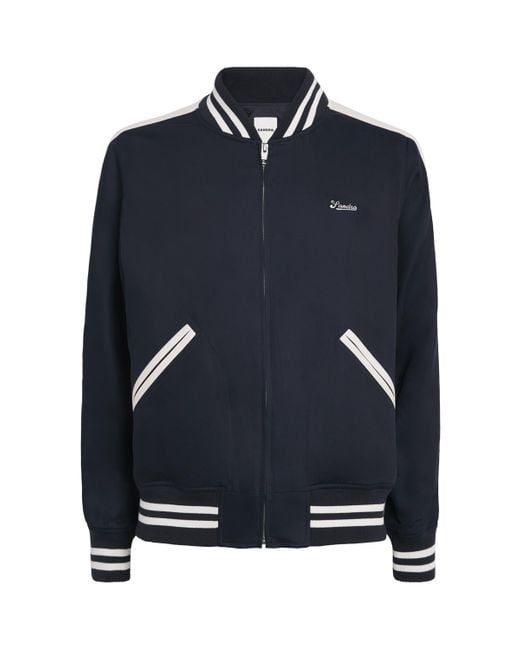 Sandro Varsity Bomber Jacket in Blue for Men | Lyst UK