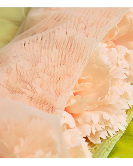 Simone Rocha Layered Carnation Balconette Midi Dress in Yellow | Lyst