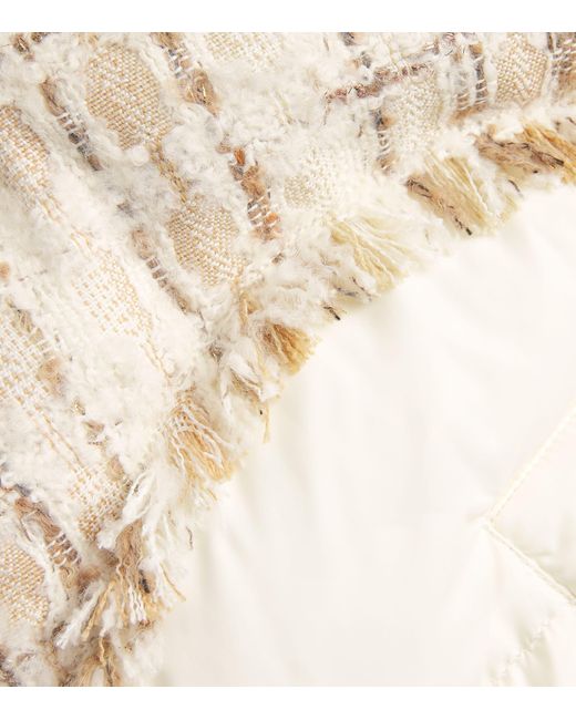 Khrisjoy Down Tweed-Trim Hug Puffer Jacket in White | Lyst