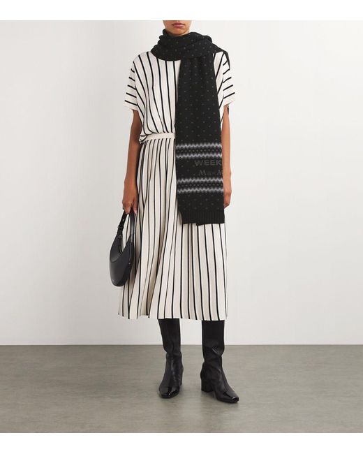 Weekend by Maxmara Wool Jacquard Scarf in Black | Lyst UK