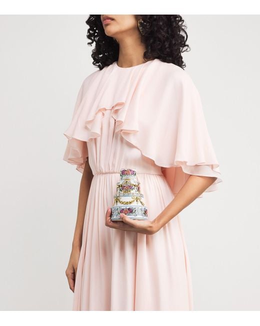 Judith Leiber Crystal Tiered Cake Clutch in White | Lyst