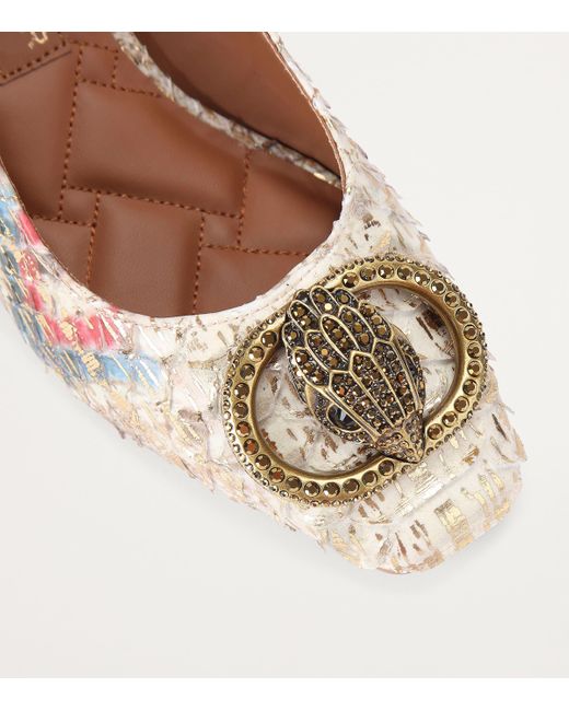 Kurt Geiger Snake-Effect Chelsea Slingback Pumps in Metallic | Lyst