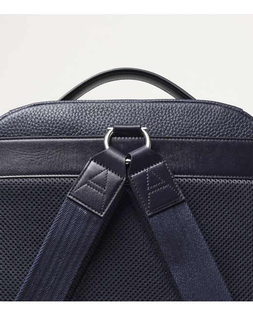 Aspinal of London Pebbled Leather Reporter Zipped Backpack in Blue for ...