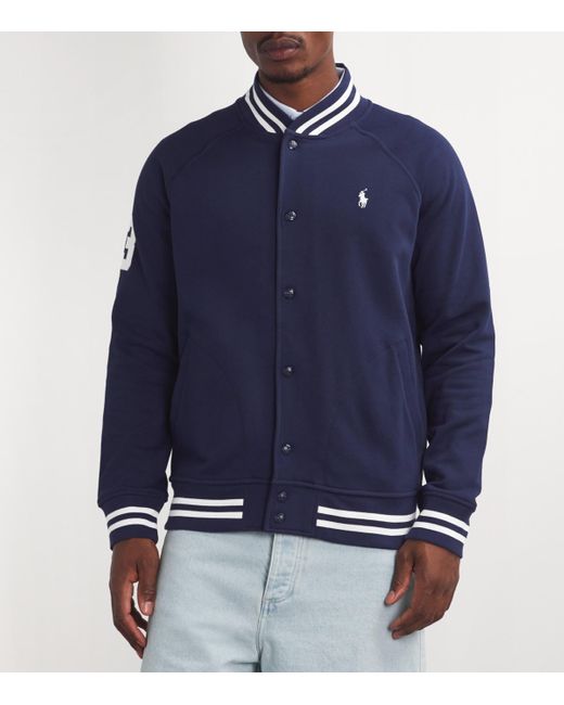 Polo Ralph Lauren Triple Pony Bomber Jacket in Blue for Men | Lyst