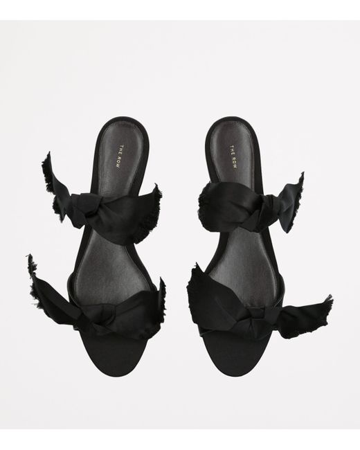The Row Voluptas Satin Slides in Black | Lyst