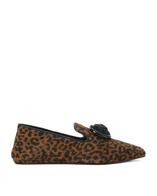 Kurt Geiger Suede Chelsea Point Loafers in Brown | Lyst