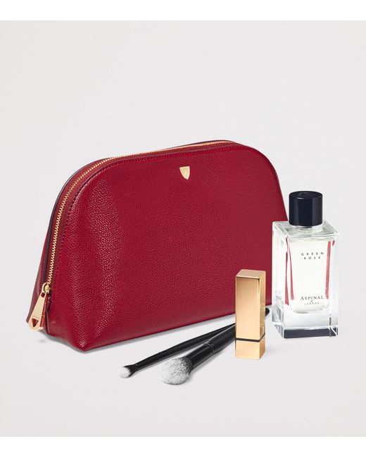 Aspinal of London Large Grained Leather Cosmetics Case in Red | Lyst