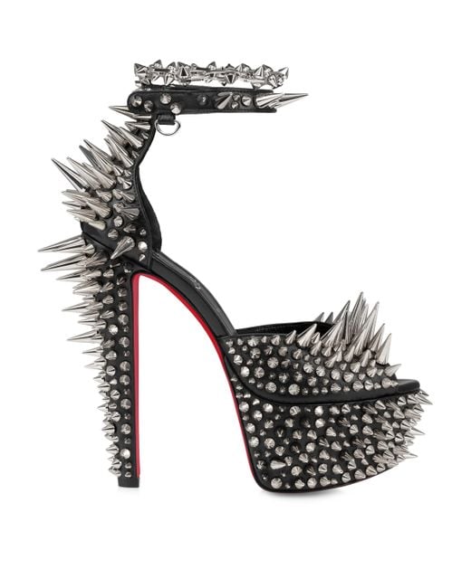 Christian Louboutin Estepic Alta Leather Platform Sandals 160 in Black ...