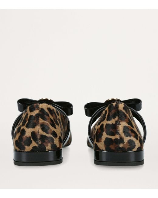 Versace Leopard Print Mary Janes in Black | Lyst