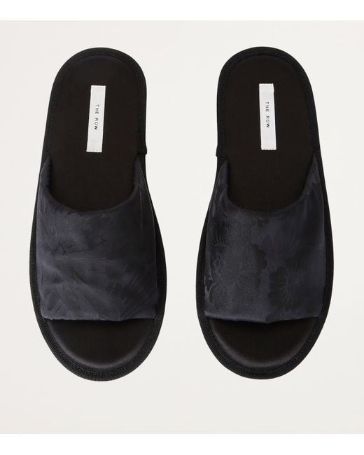 The Row Frances Jacquard Slides in Black | Lyst