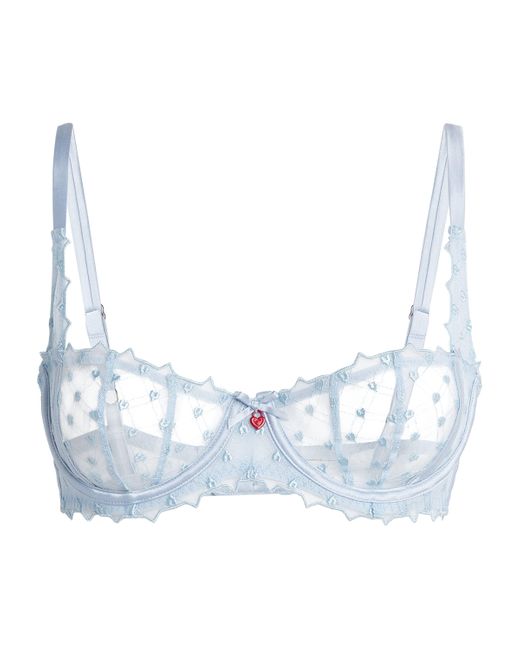 Fleur du Mal Love Lock Balconette Bra in Blue | Lyst
