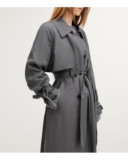 AllSaints Koko Trench Coat in Gray | Lyst