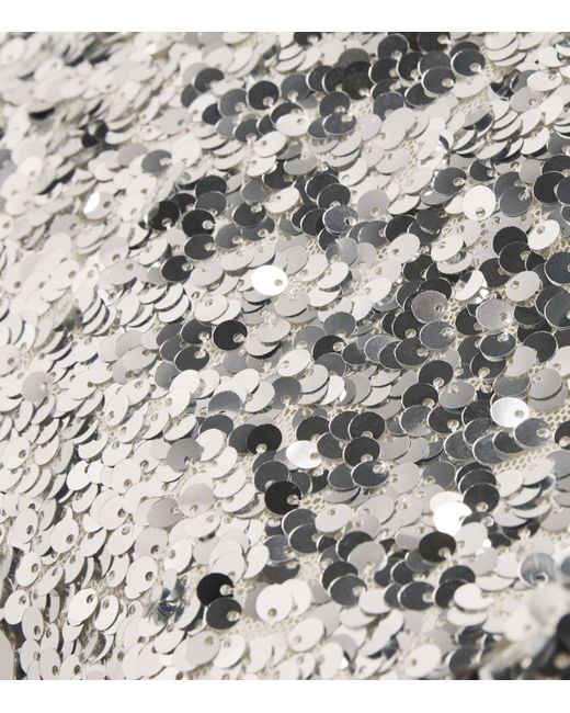 Edeline Lee Sequin Crusader Midi Skirt in White | Lyst UK