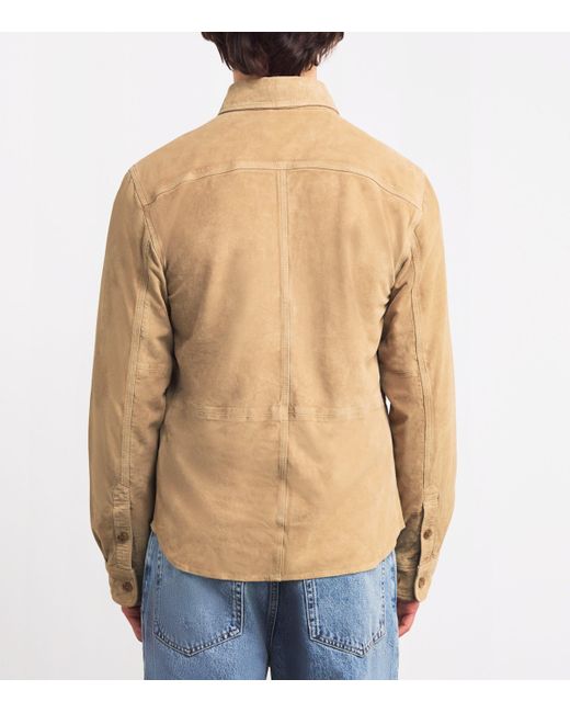 Polo Ralph Lauren Suede Overshirt in Natural for Men | Lyst