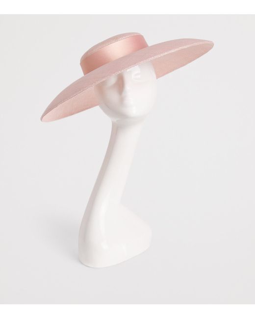 Emily London Ribbon-Detail Hat in Pink | Lyst