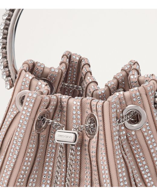 Jimmy Choo Suede Crystal-embellished Bon Bon Bag in Pink | Lyst