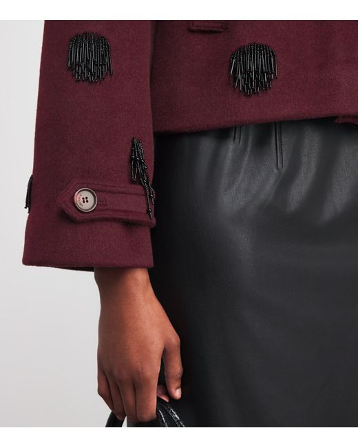 Jonathan Simkhai Wool-Blend Embellished Katya Jacket in Purple | Lyst UK
