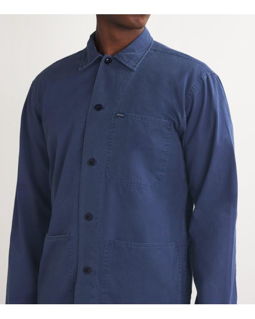 Polo Ralph Lauren Cotton-Twill Overshirt in Blue for Men | Lyst