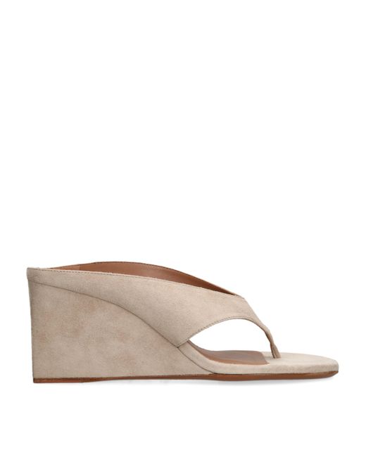 Alaïa Suede Cube Wedge Sandals 75 in Brown | Lyst