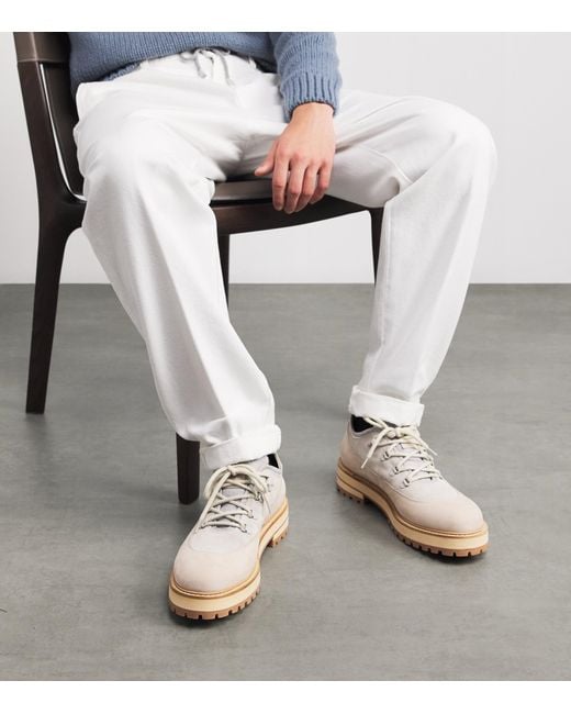 Eleventy Nubuck And Suede Trekking Shoes in Natural for Men | Lyst UK