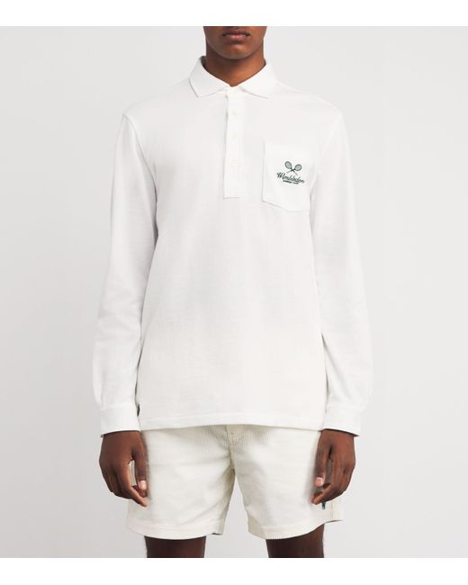 Polo Ralph Lauren X Wimbledon Cotton Logo Crest Polo Shirt in White for Men | Lyst