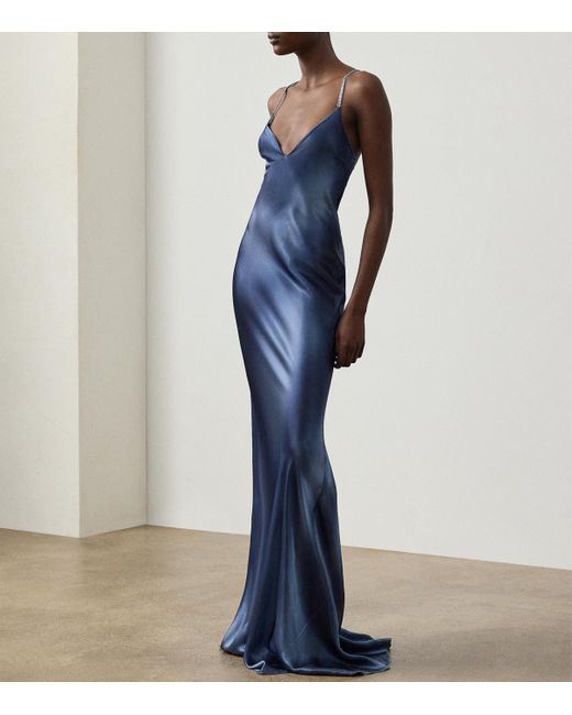 Ralph Lauren Autumn Crystal Strappy Evening Dress in Blue | Lyst