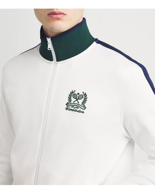 Ralph Lauren X Wimbledon Zip-Up Track Jacket in White for Men | Lyst