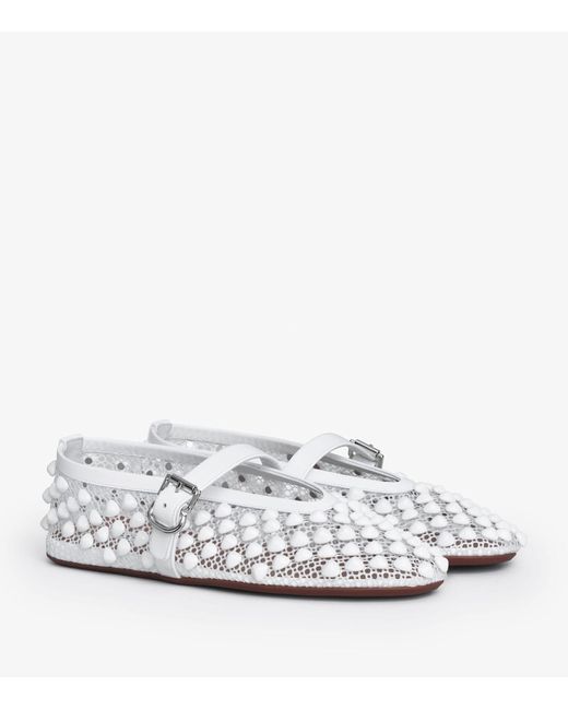 Alaïa Ballet Flats With Decorative Finish in White | Lyst
