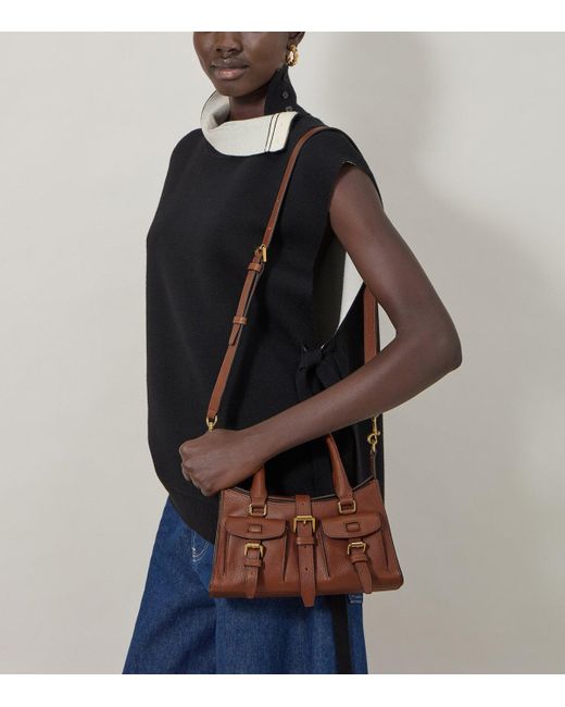 Mulberry Mini Leather Roxanne Top-Handle Bag in Brown | Lyst UK